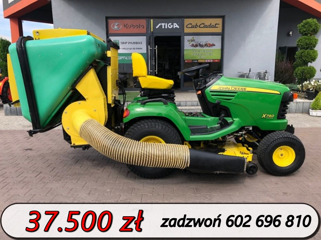 Kosiarka traktor John Deere x740 z agregatem i koszem+WOM+hydraulika ...